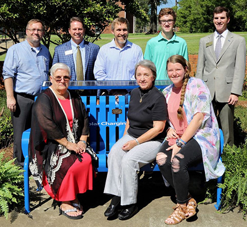 GSW alumna donates solar bench to university in late husband’s memory ...