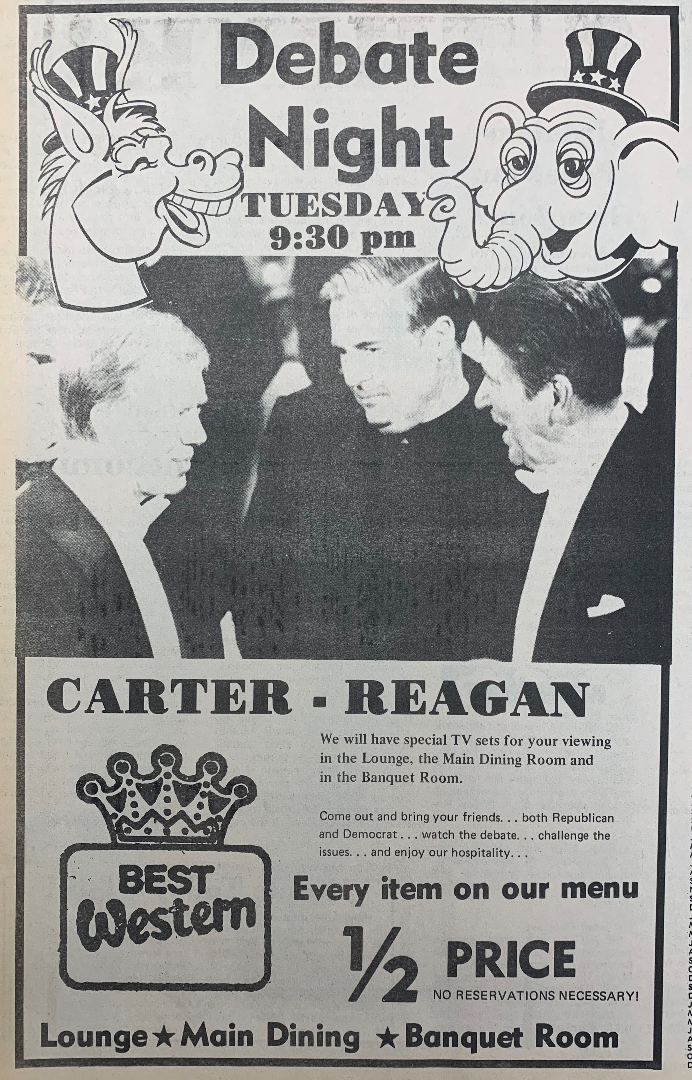 Tight race in October 1980 as Carter and Reagan debate | Americus Times ...