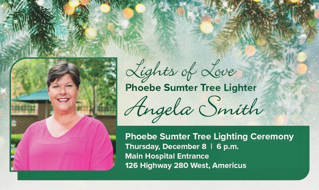 Angela Smith to be honorary tree lighter at annual Phoebe Sumter Lights ...