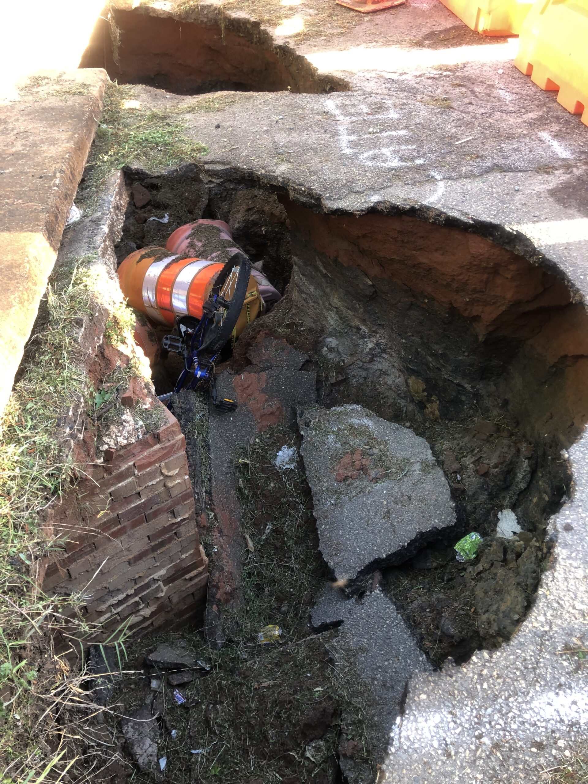Sink hole near intersection of Bessie Mays Circle and Bill Cross Street | Americus Times-Recorder