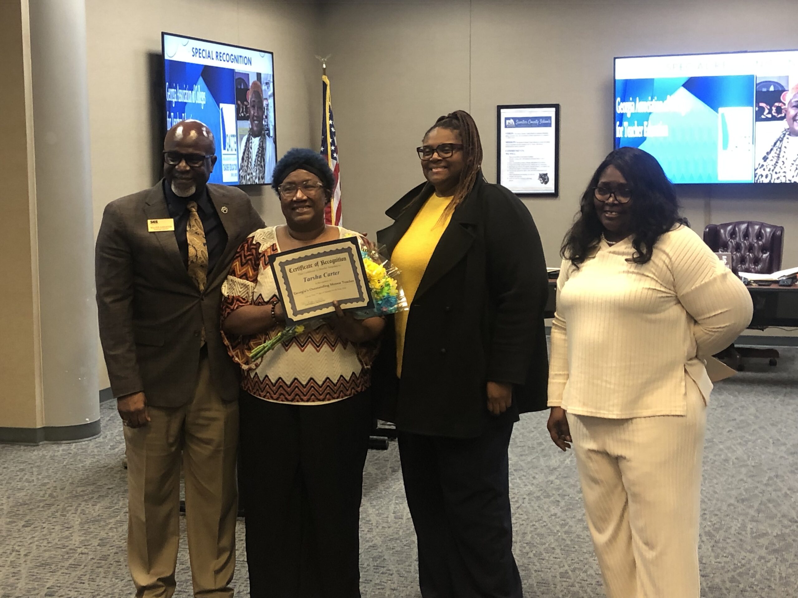 Tasha Carter awarded during School Board awards | Americus Times-Recorder
